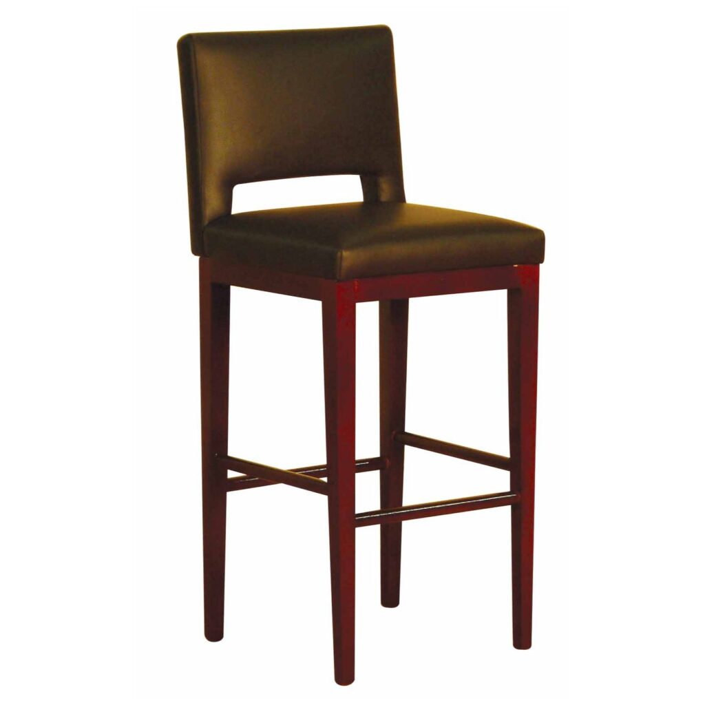 Cut-Out Leather Bar Stool